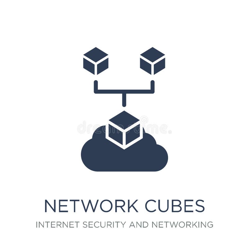 Network Cubes Icon. Trendy Flat Vector Network Cubes Icon on White ...