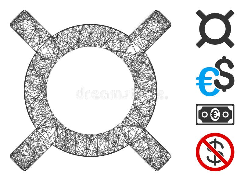 Network Currency Symbol Vector Mesh Stock Vector - Illustration of ...