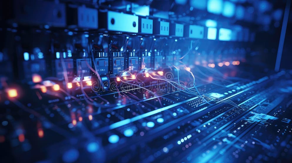 Network Data Center Abstract Stock Illustration - Illustration of ...