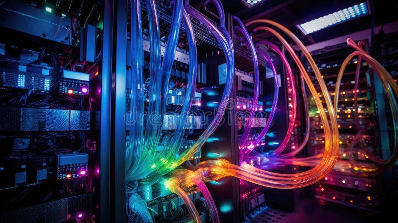 Network Data Center Connected Stock Illustration - Illustration of ...