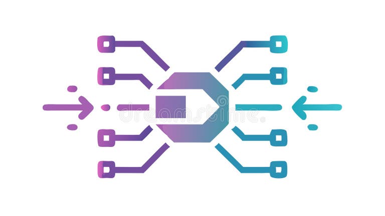 Network Data Flow Circuit Connections, Vector Design Generative AI ...