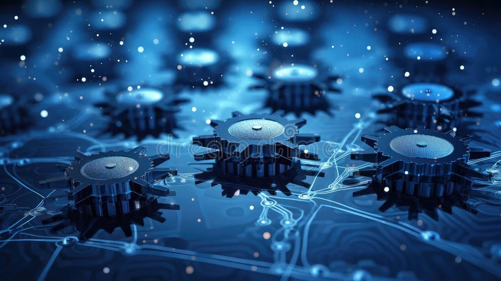 Network data gears stock illustration. Illustration of data - 370430958