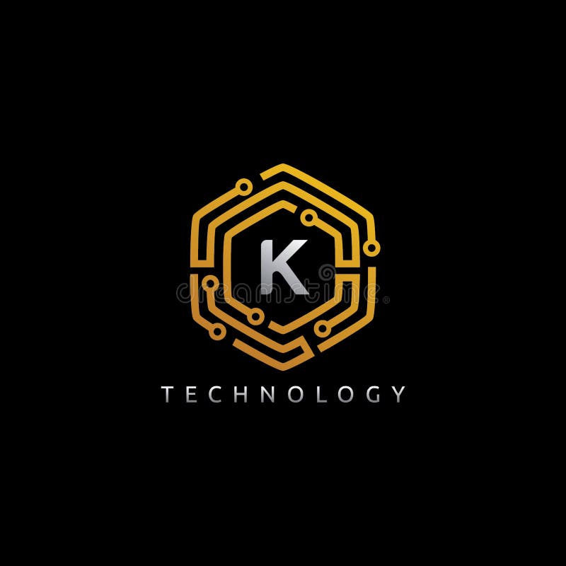 Hexagon Connection K Letter Technology Logo Stock Illustration ...