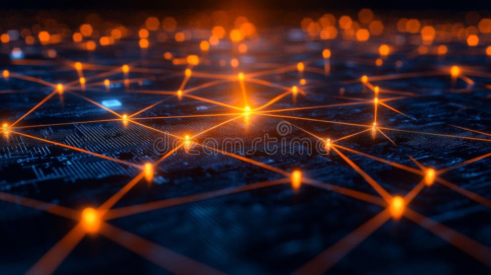 Network Data Interconnection Abstract Visualization Stock Illustration ...