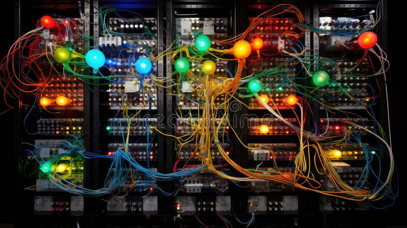 Network data nodes stock illustration. Illustration of processing ...