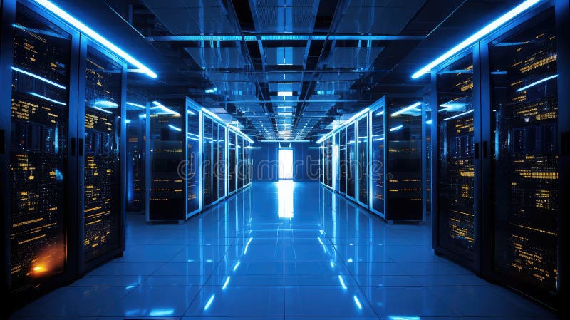 Network data office stock illustration. Illustration of servers - 360879948