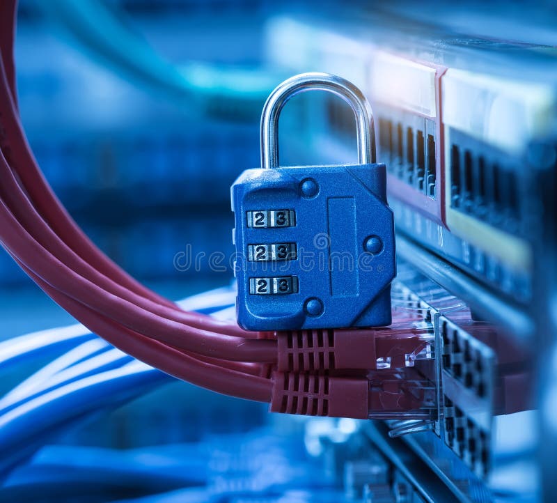 Network and Data Protection Concept with Padlock Stock Image - Image of ...