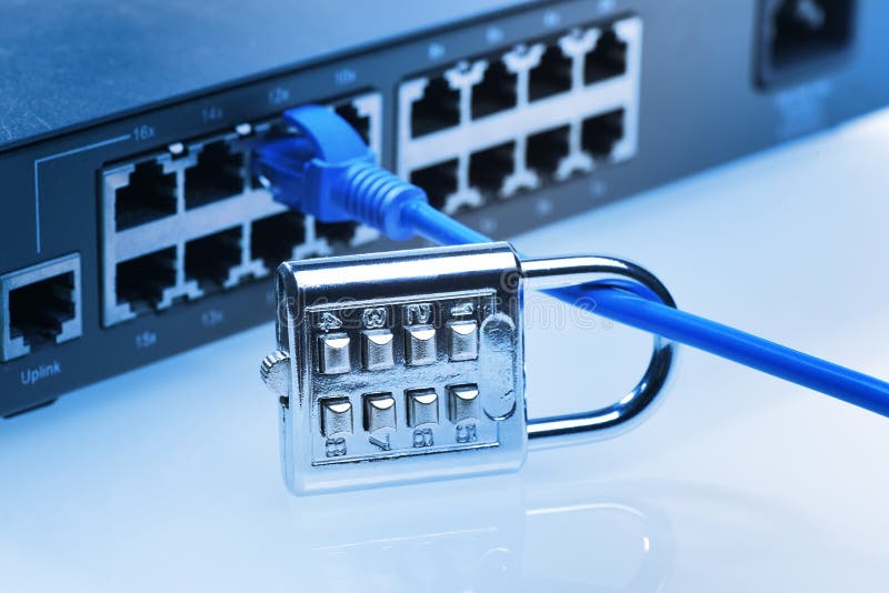 Network and Data Protection Concept with Padlock Stock Image - Image of ...