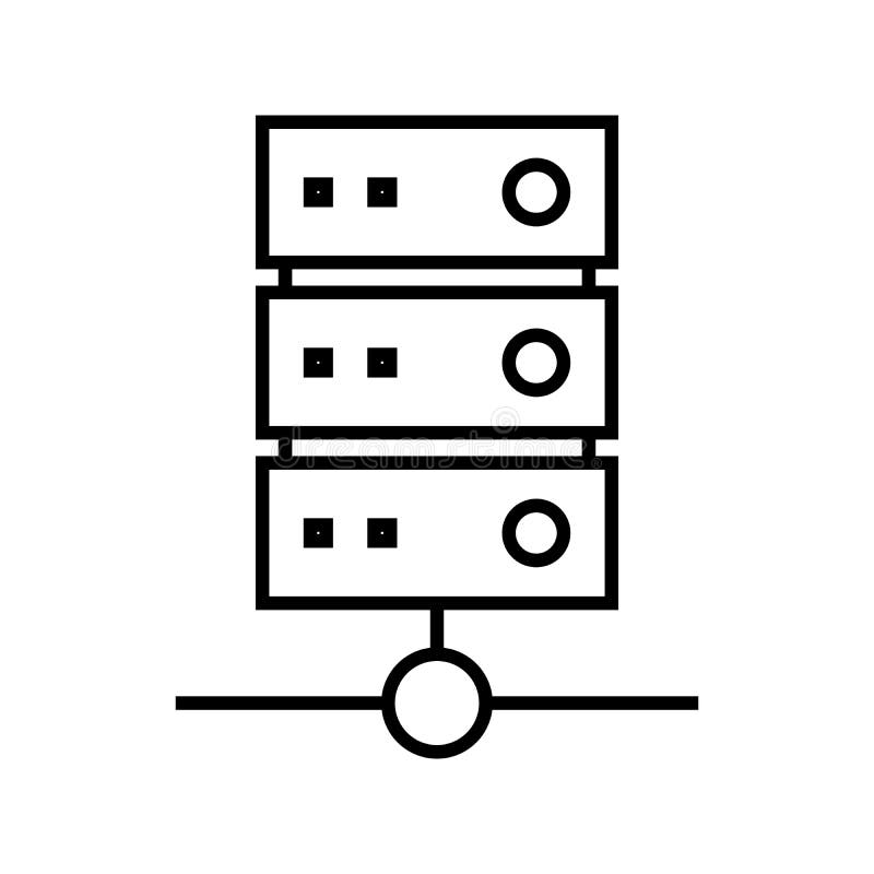 Server Line Icons Collection Host Node Machine Platform Computer System Nerk Vector And