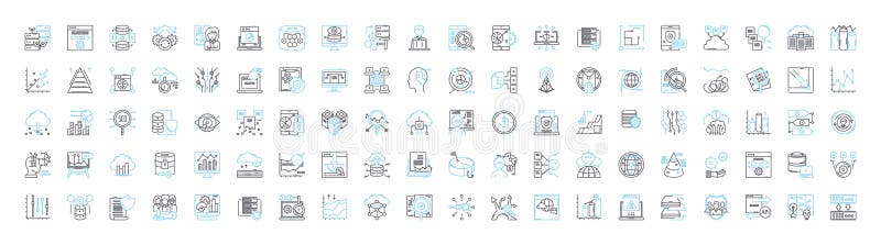 Network Data Vector Line Icons Set Networking Data Transfer Protocols Connectivity