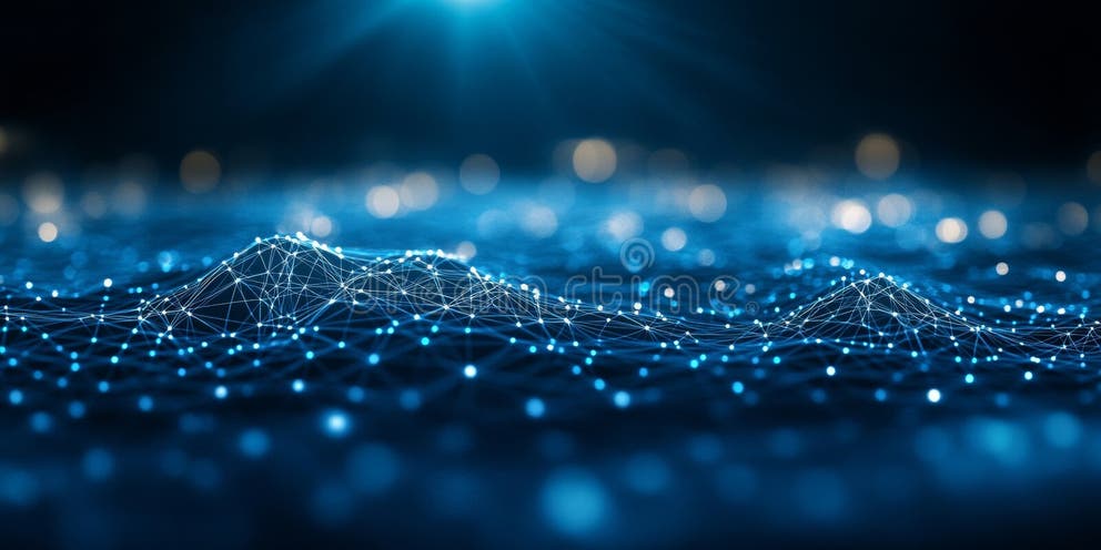 Network Data Visualization, Interconnected Points Abstract Digital Tech ...