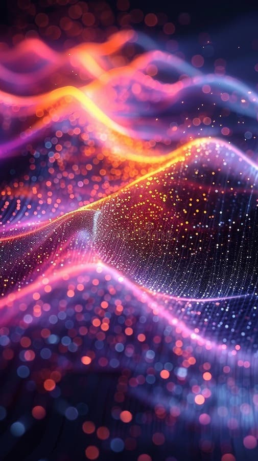 Network Data Wave: Illustration of Music and Information Stock ...