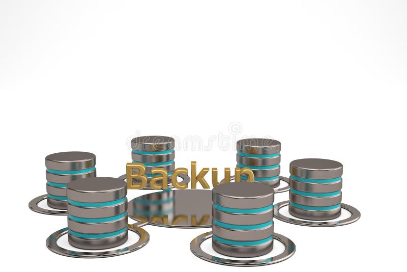 Network Database Backup Concept.3D Illustration. Stock Illustration ...