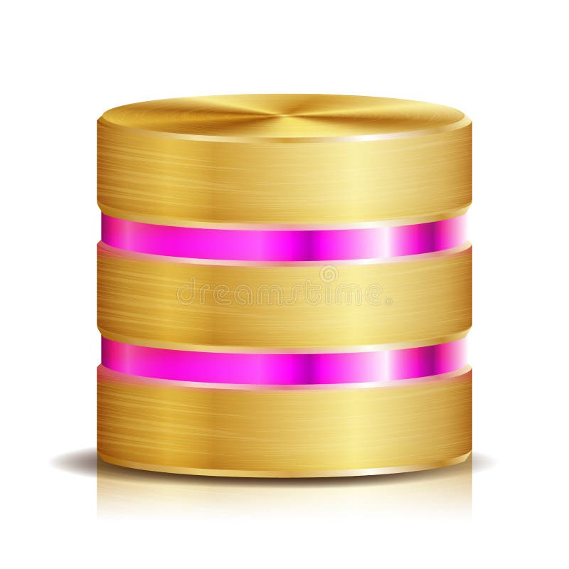 Network Database Disc Icon Vector. Realistic Illustration of Computer ...