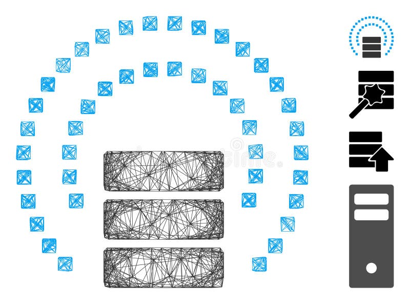 Network Database Sphere Shield Vector Mesh Stock Illustration ...