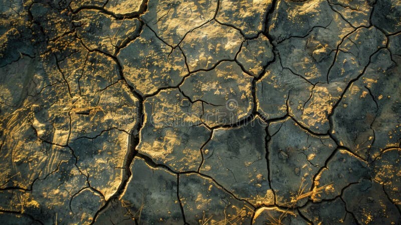 A Network of Deep Jagged Cracks Crevasses the Earth Resembling a Map of ...