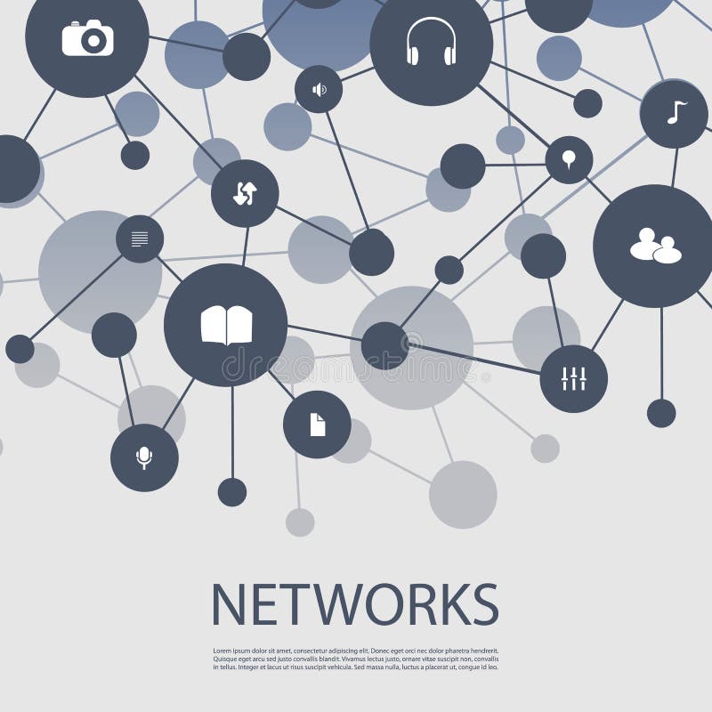 Network Design Concept with Icons Stock Vector - Illustration of human ...