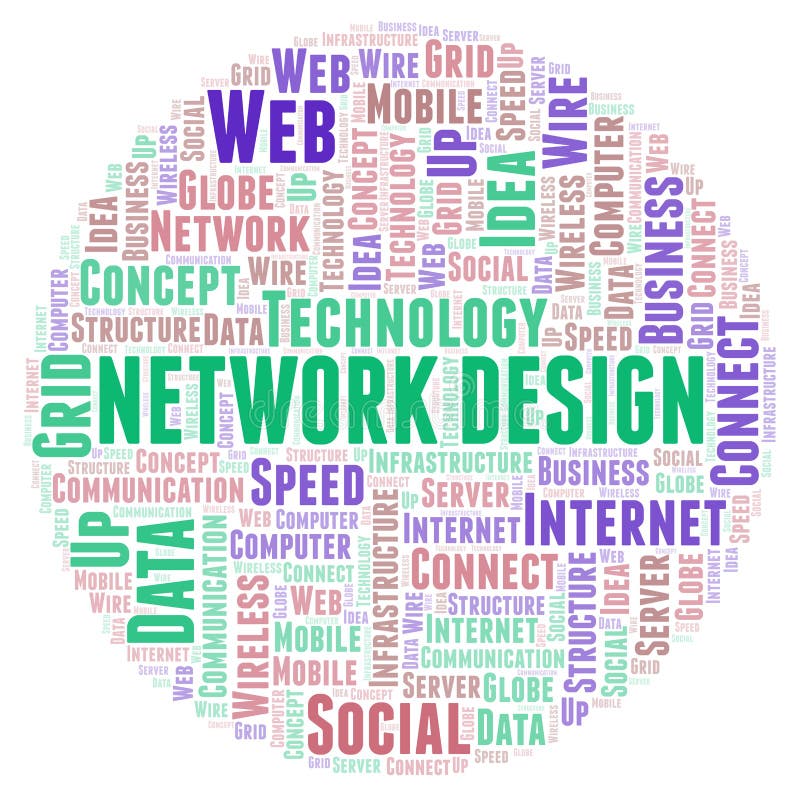 Network Design word cloud. stock illustration. Illustration of ...