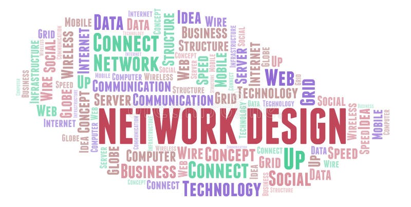 Network Design word cloud. stock illustration. Illustration of ...