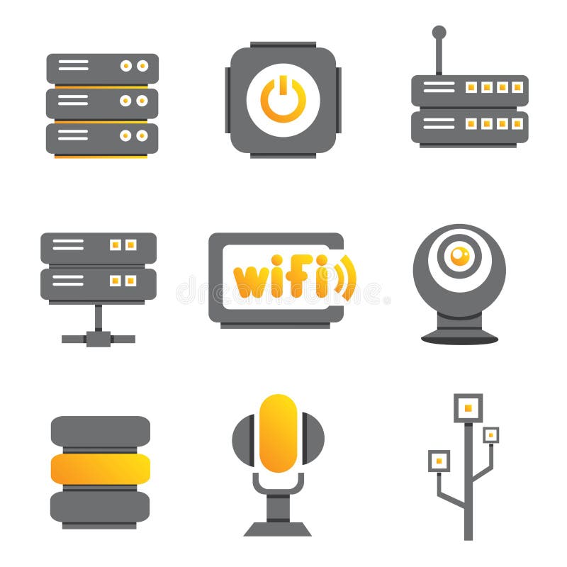 Network device icons stock illustration. Illustration of camera - 36447400