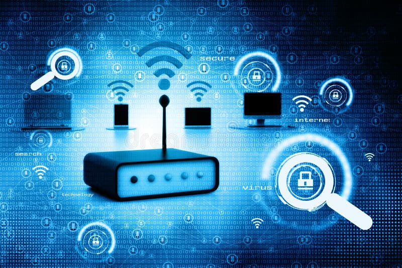 Network devices stock illustration. Illustration of network - 77658674