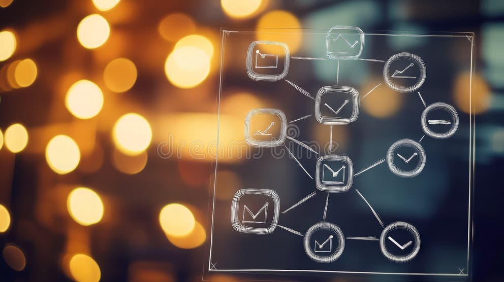 Network Diagram with Envelopes and Checkmarks Stock Image - Image of ...