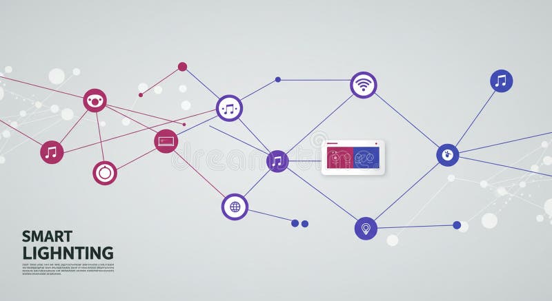 Network Diagram Featuring Interconnected Icons Symbolizing Smart Home ...