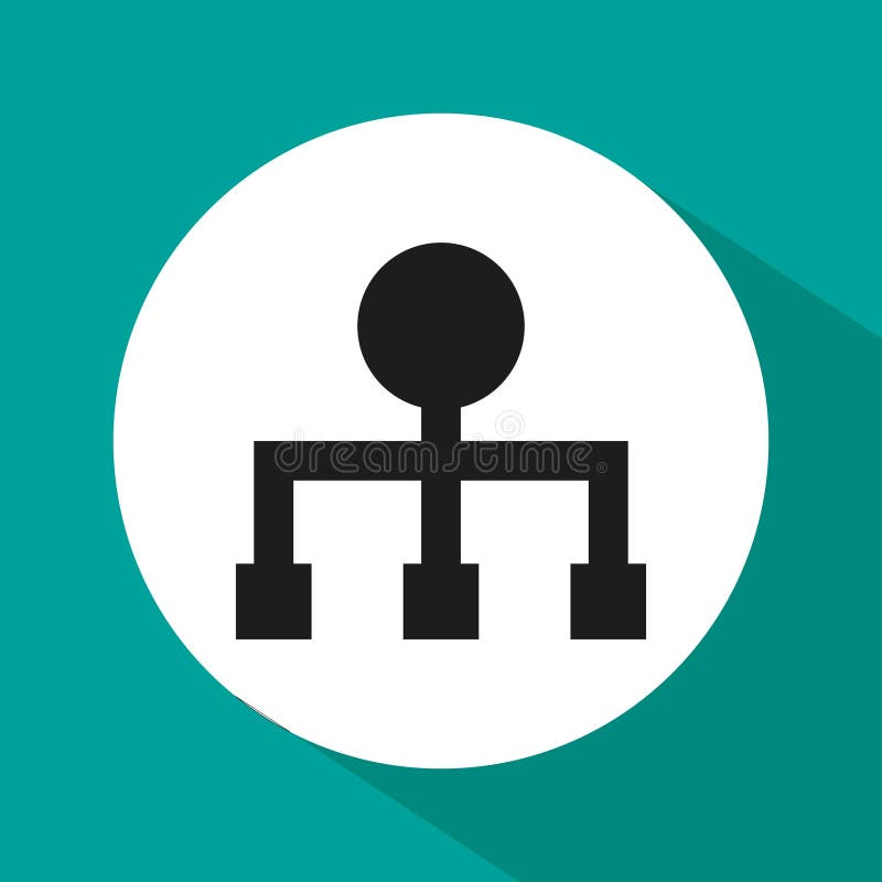 Network Diagram Icon. Hierarchy Chart Vector. Teal Background Design ...