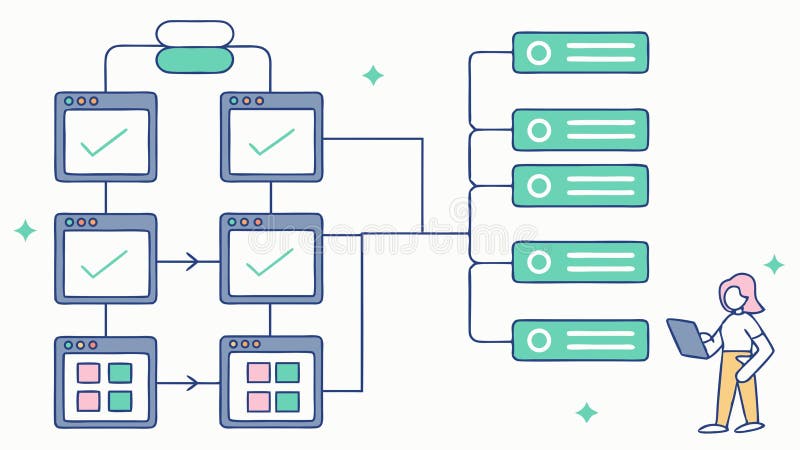 Network Diagram with People and Laptop, Collaborative System, Vector Design Generative AI Stock ...