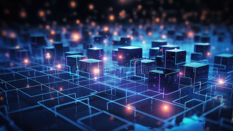 Network digital data flow stock illustration. Illustration of abstract ...