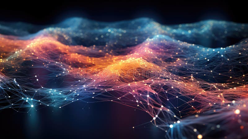 Network digital data flow stock illustration. Illustration of digital ...