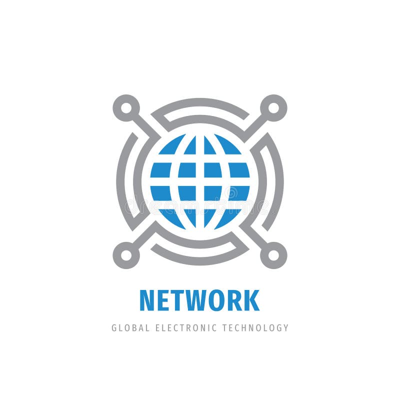 Network Digital Electronic Technology Concept Logo Design. Global ...