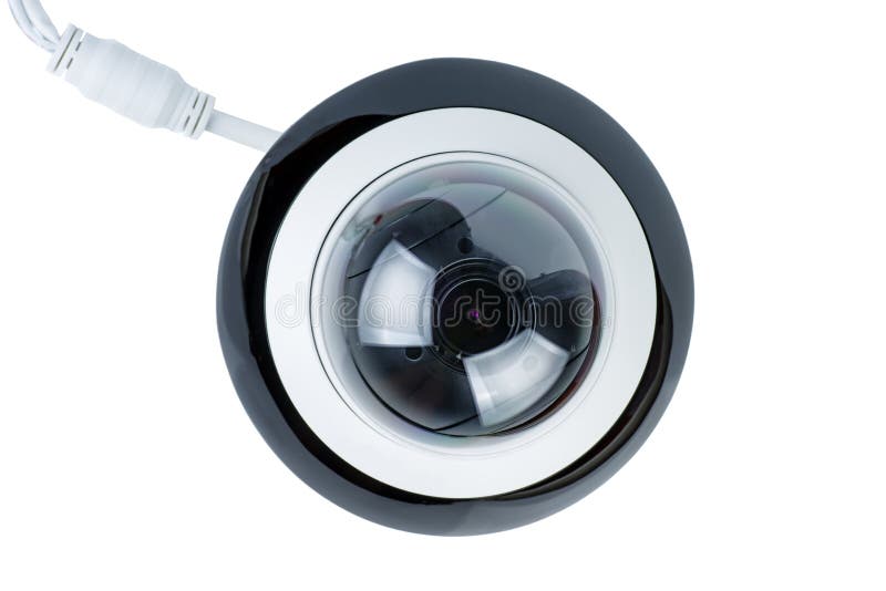 Network Dome Camera is Isolated on White Background Stock Image - Image ...