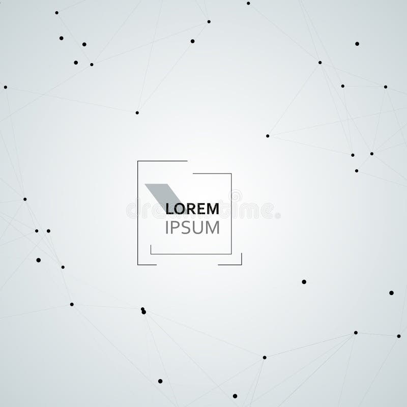 Network Dots in Line Art Style. Vector Pattern. Digital Science ...