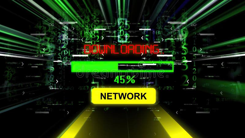 Network Download Progress Bar on the Screen Stock Illustration ...