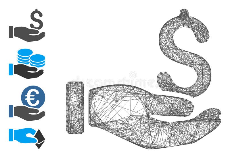 Network Earnings Hand Vector Mesh Stock Vector - Illustration of flat ...