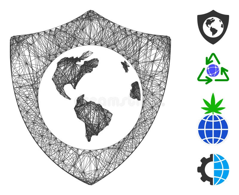 Network Earth Shield Vector Mesh Stock Vector - Illustration of care ...