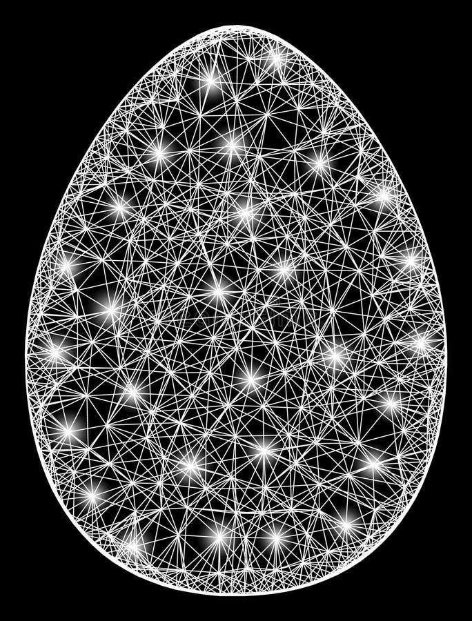 Network Egg Web Mesh with Bright Flares Stock Vector - Illustration of ...