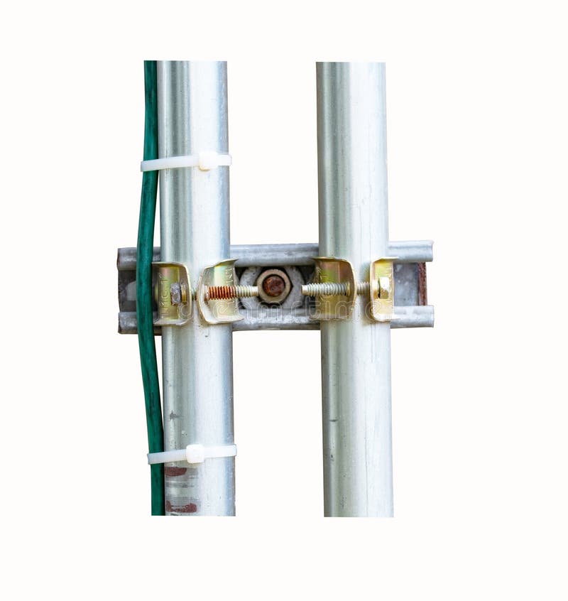 Network Electric Cable with Metal Flex Pipe Isolated on White ...