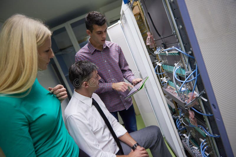Network Engeneers Working in Network Server Room Stock Image - Image of ...