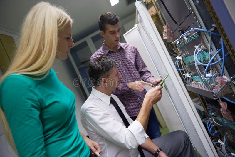 Network Engeneers Working in Network Server Room Stock Photo - Image of ...
