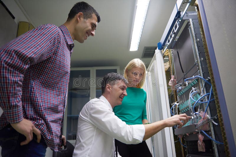 Network Engeneers Working in Network Server Room Stock Image - Image of ...