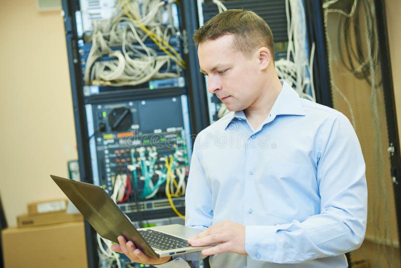 Network Engineer Admin at Data Center Stock Photo - Image of datacenter ...