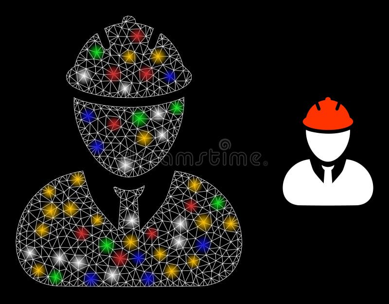 Network Engineer Glare Icon with Multicolored Glare Spots Stock Vector ...