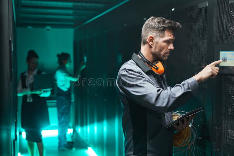 Network Engineer Connecting Servers Stock Image - Image of data ...