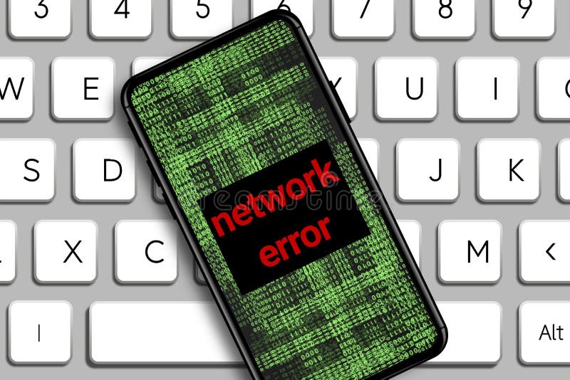 Network Error Word and Hacker Icon in Mobile Phone with Digital Code ...