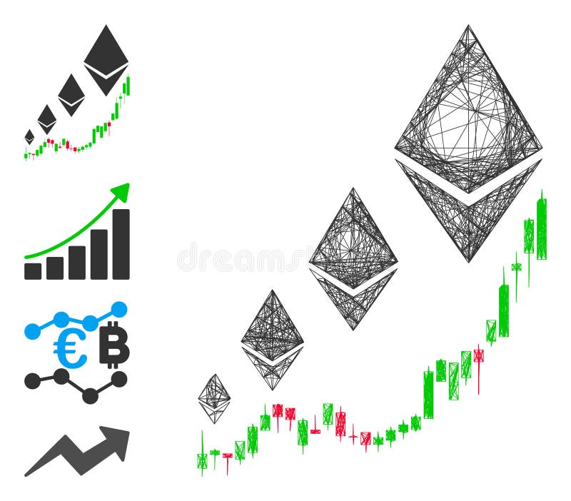 Network Ethereum Growth Chart Vector Mesh Stock Vector - Illustration ...