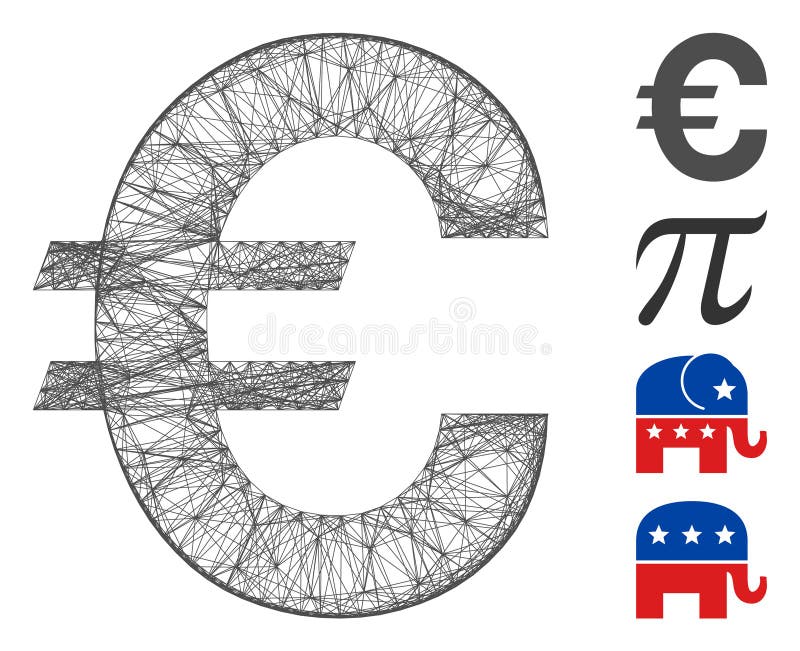 Network Euro Symbol Vector Mesh Stock Vector - Illustration of grid ...