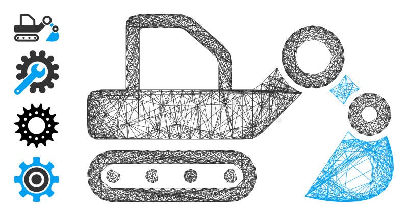 Excavator Wire Frame Stock Illustrations – 970 Excavator Wire Frame ...