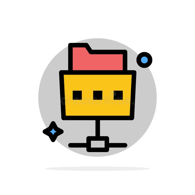 Network, File, Folder Abstract Circle Background Flat Color Icon Stock ...